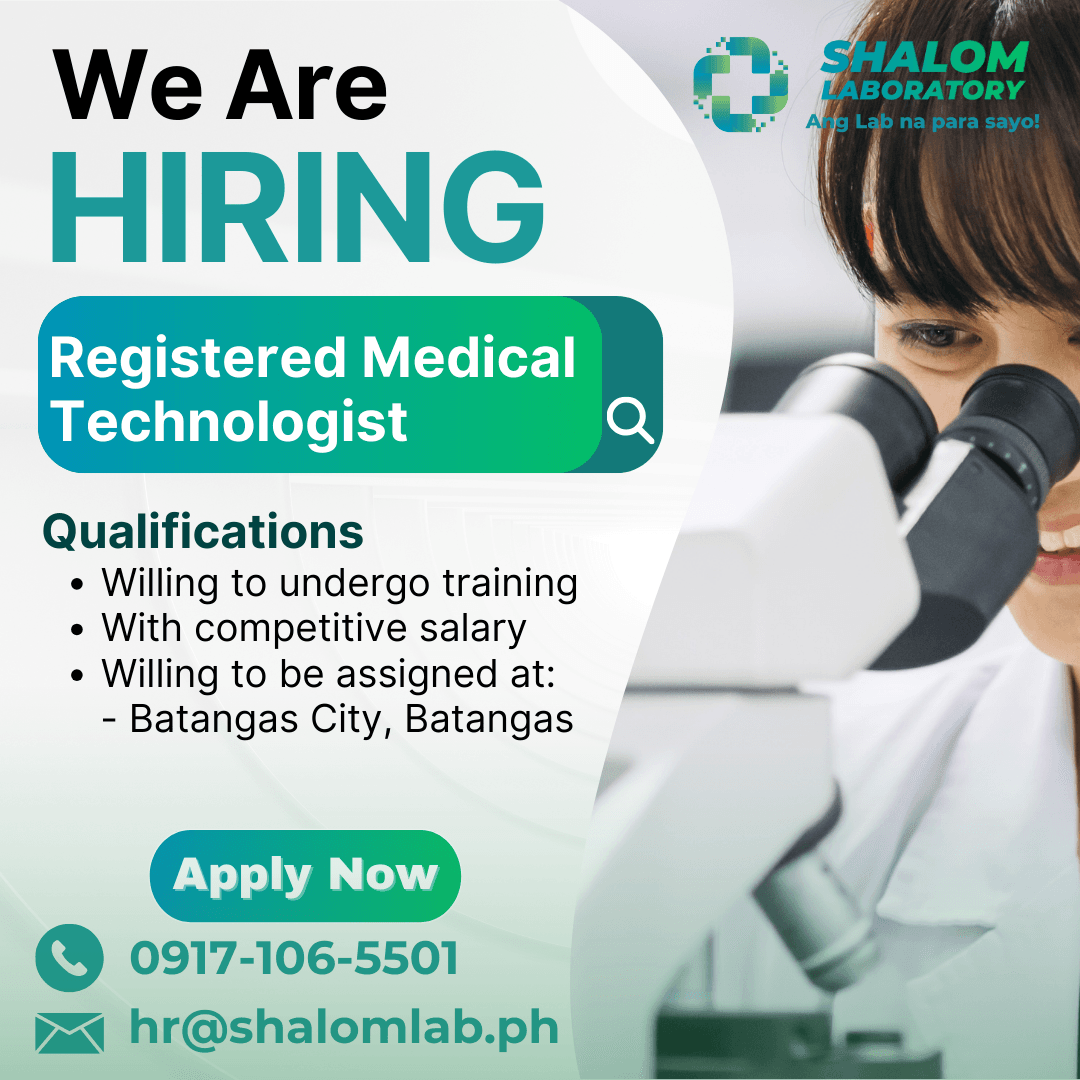 Registered Medical Technologist - Shalom Laboratory